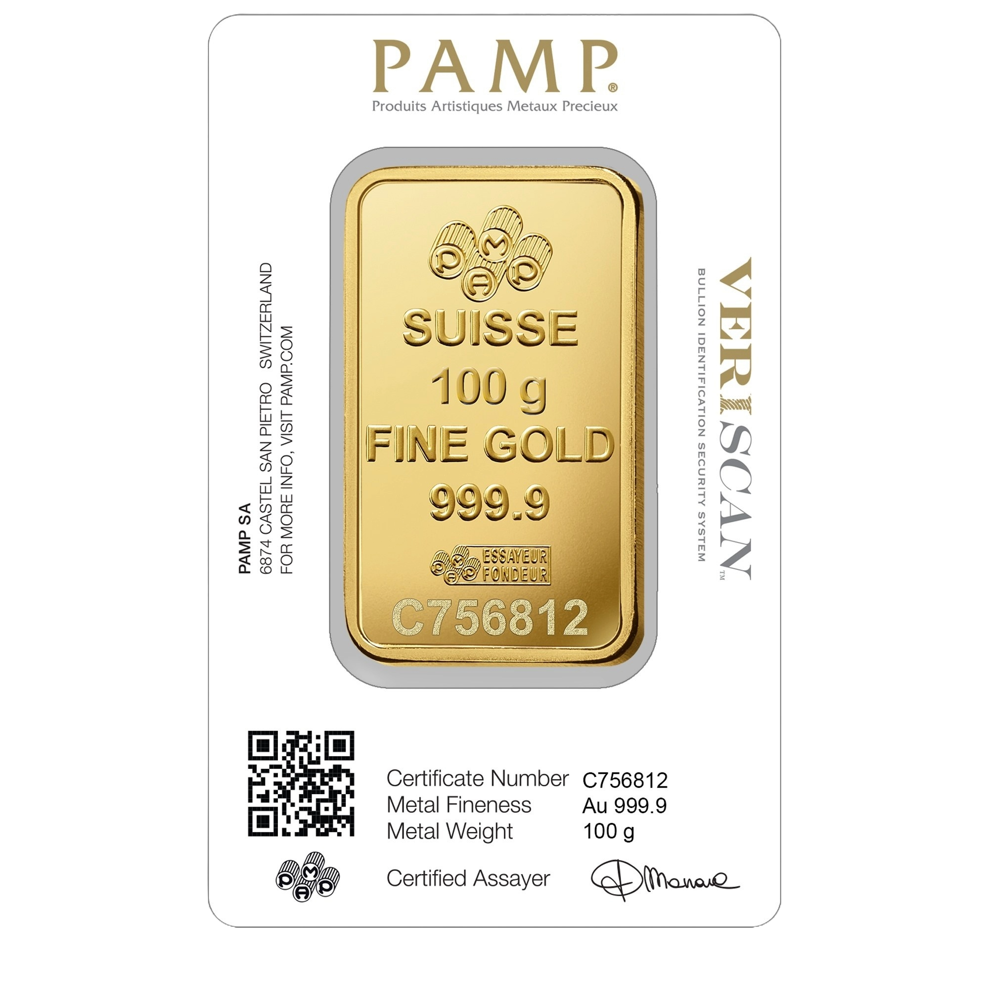 100g Gold PAMP - Rosa Bullion - Buy Bullion, Buy Gold